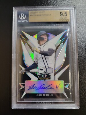 Jesse Franklin 2021 LEAF VALIANT BLACK ROOKIE RC AUTO #D 1/5 - BGS 9.5 ...