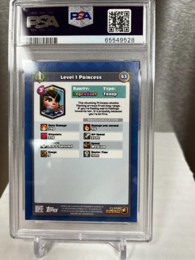 2018 Topps Clash Royale Legendary Card Princess PSA 9 low pop | eBay