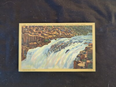 Vintage Postcard Salmon Jumping Punch Bowl Falls Hood River Near ...
