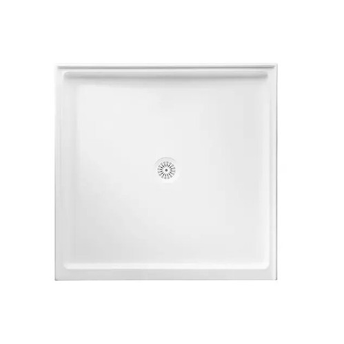 760-1000mm Marbletrend Flinders White Polymarble Square Shower Base ...