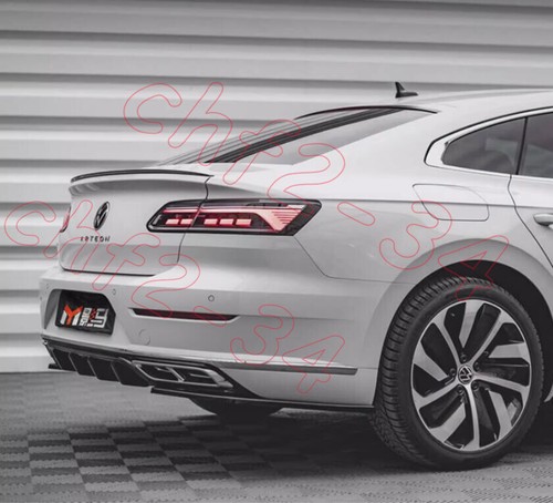 Fits For VW Arteon 2021-23 ABS Gloss Black Rear Diffuser Bumper Lip ...