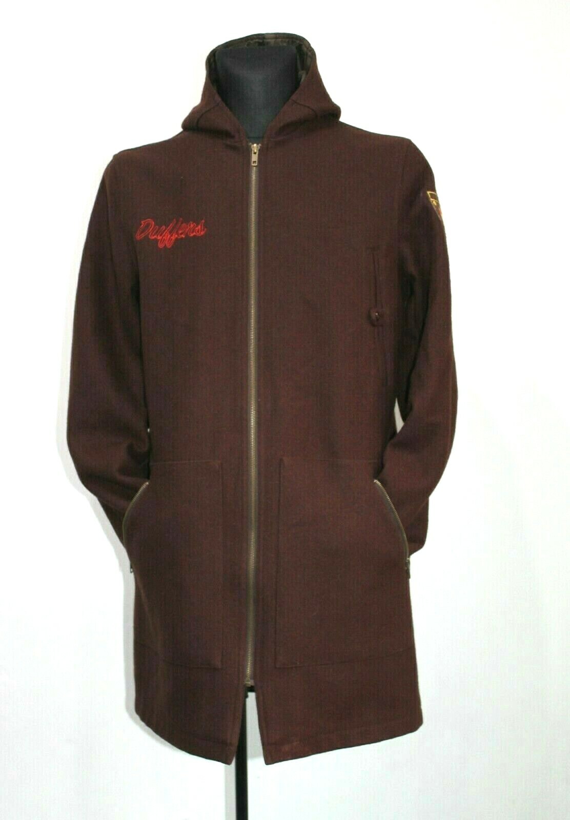 Duffer Of St. George London Wool Hooded Jacket Coat Brown University ...