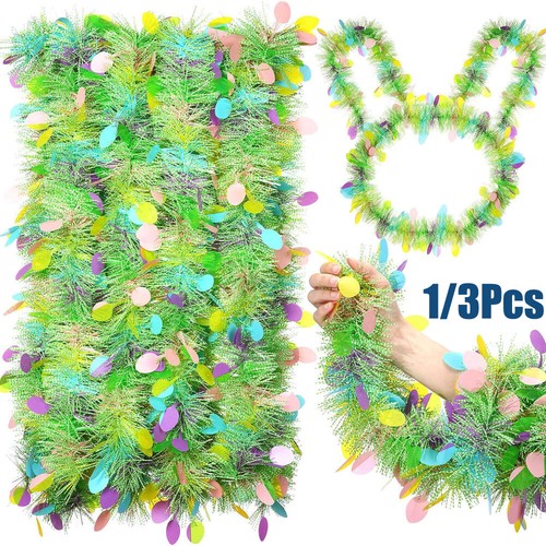 2M Spring Easter Garlands Banner Stripe Tinsel Easter Eggs Wreaths ...
