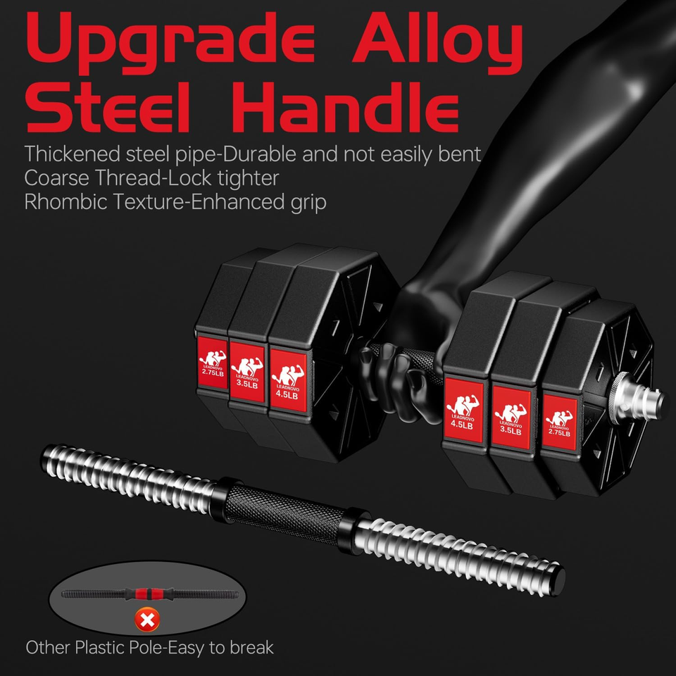 Adjustable Weights Dumbbells Set, 44Lbs 66Lbs 88Lbs 3 in 1 Adjustable ...