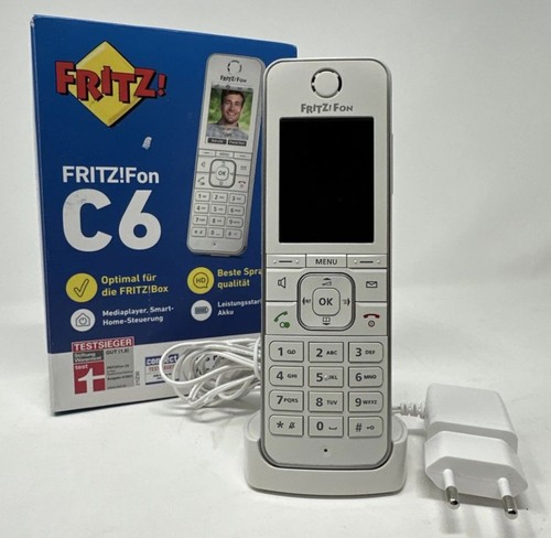 FRITZ!Fon C6 ☎ Weiß, Akku-Top, Ladestation, Netzteil, Anleitung in OVP ...
