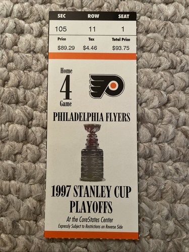 1997 Stanley Cup Playoff Flyers vs Penguins Ticket Stub Game 4 | eBay