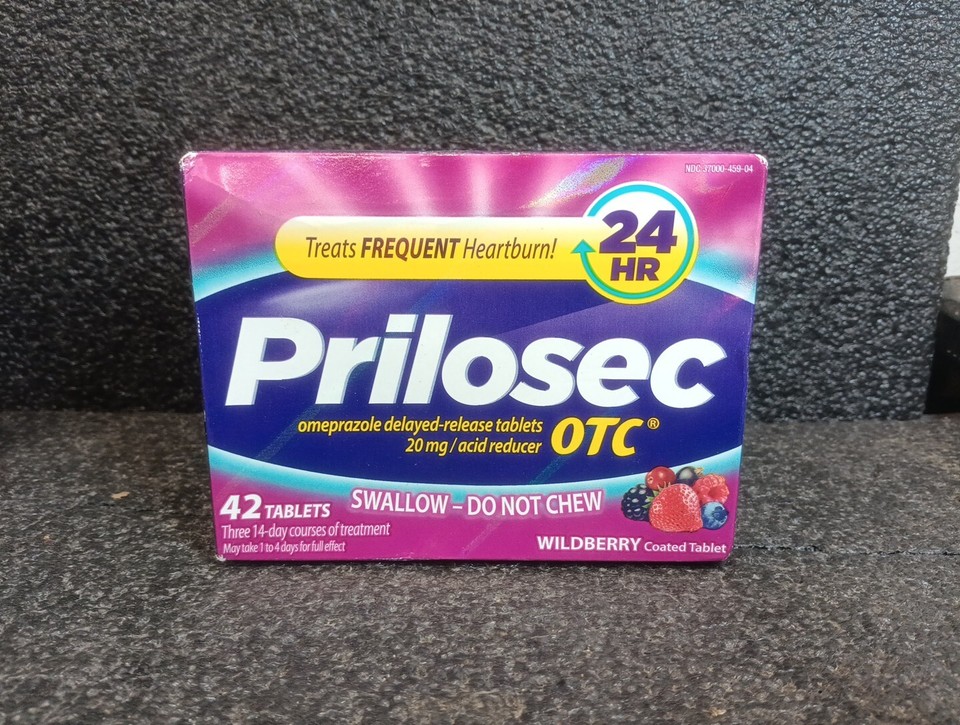 (2 Boxes) Prilosec OTC 20mg Heartburn Reducer Tablet- Wildberry - 42 ...