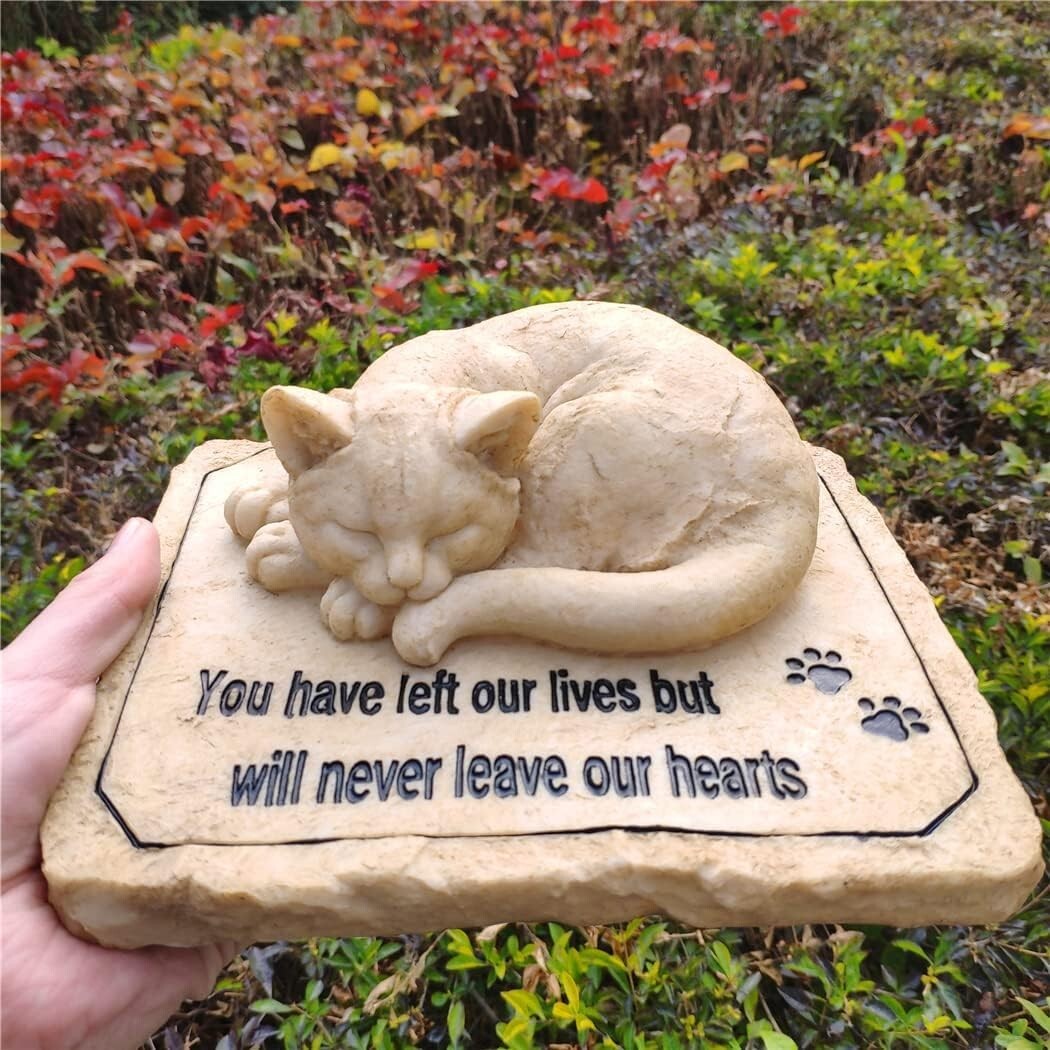Cat Memorial Stones Garden Stones Statues - Personalized Pet Memorial ...