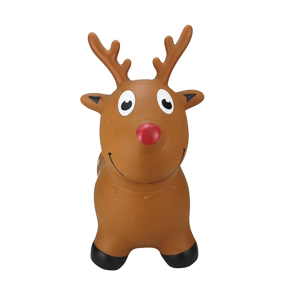 BounceZiez Bouncy Reindeer Hopper- Brown Inflatable Jumping Reindeer ...