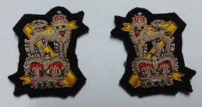 Light Dragoon Mess Dress Collar Badge Gilt Wire Embroidered 1 Pair ...