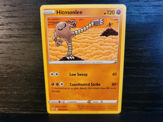 Pokémon TCG Hitmonlee Sword & Shield Base Set 094/202 Regular Uncommon ...