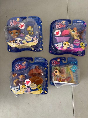 NEW Authentic Littlest Pet Shop LPS Lot of 4 SQUIRREL #999 MONKEY #714 ...