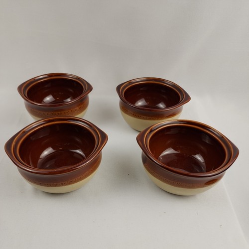 4 Vintage Crestware China 5” Onion Soup Crocks Chili Bowl Tri Tone ...