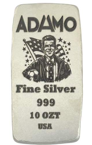 10 oz Silver Bar 999 - Soccer Coach - Adamo Metals - Hand Cast - Matt ...