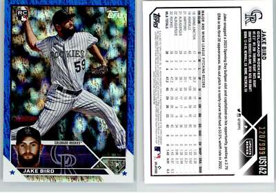 Jake Bird 2023 Topps Update Blue Foil US162 /999 Rockies RC Rookie | eBay
