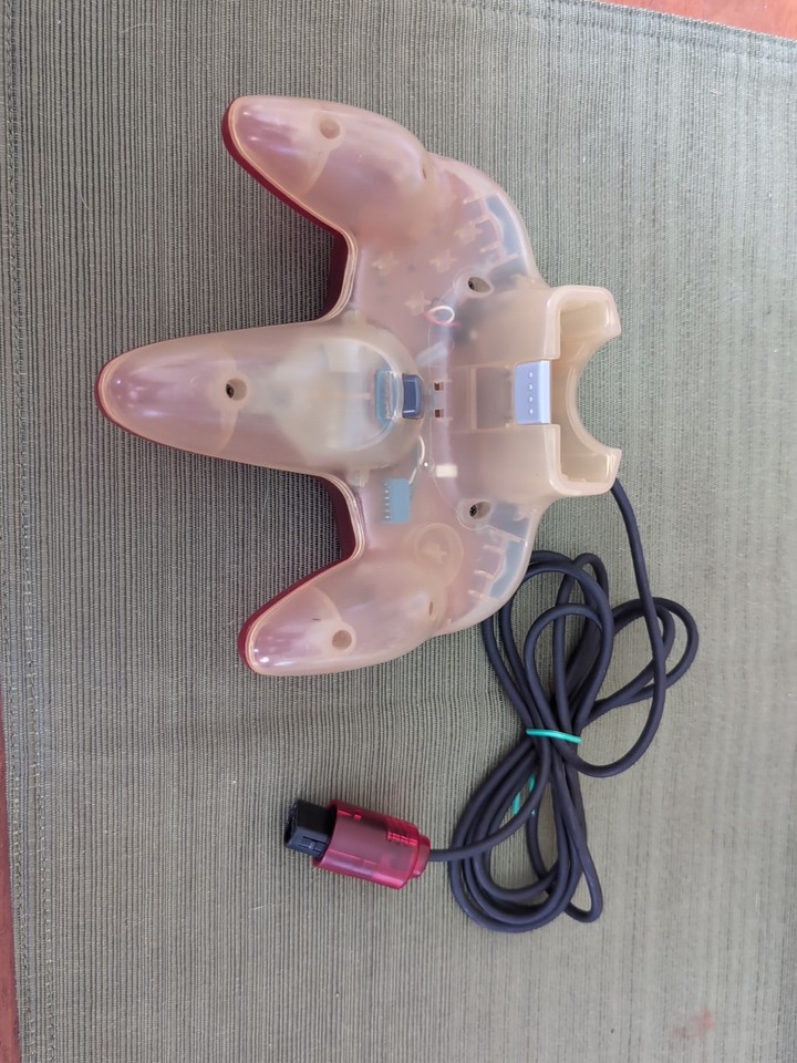 Official Nintendo 64 WATERMELON RED / CLEAR BACK Controller OEM N64 NUS ...