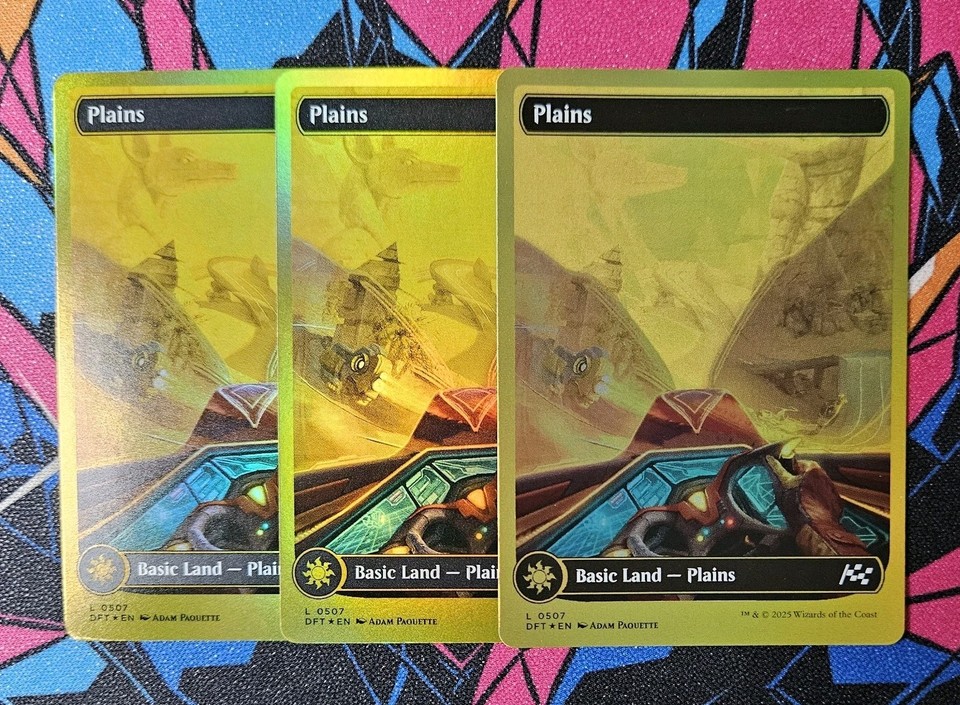 3x Plains x3 0507 NM First Place Foil MTG Aetherdrift Unplayed Magic ...