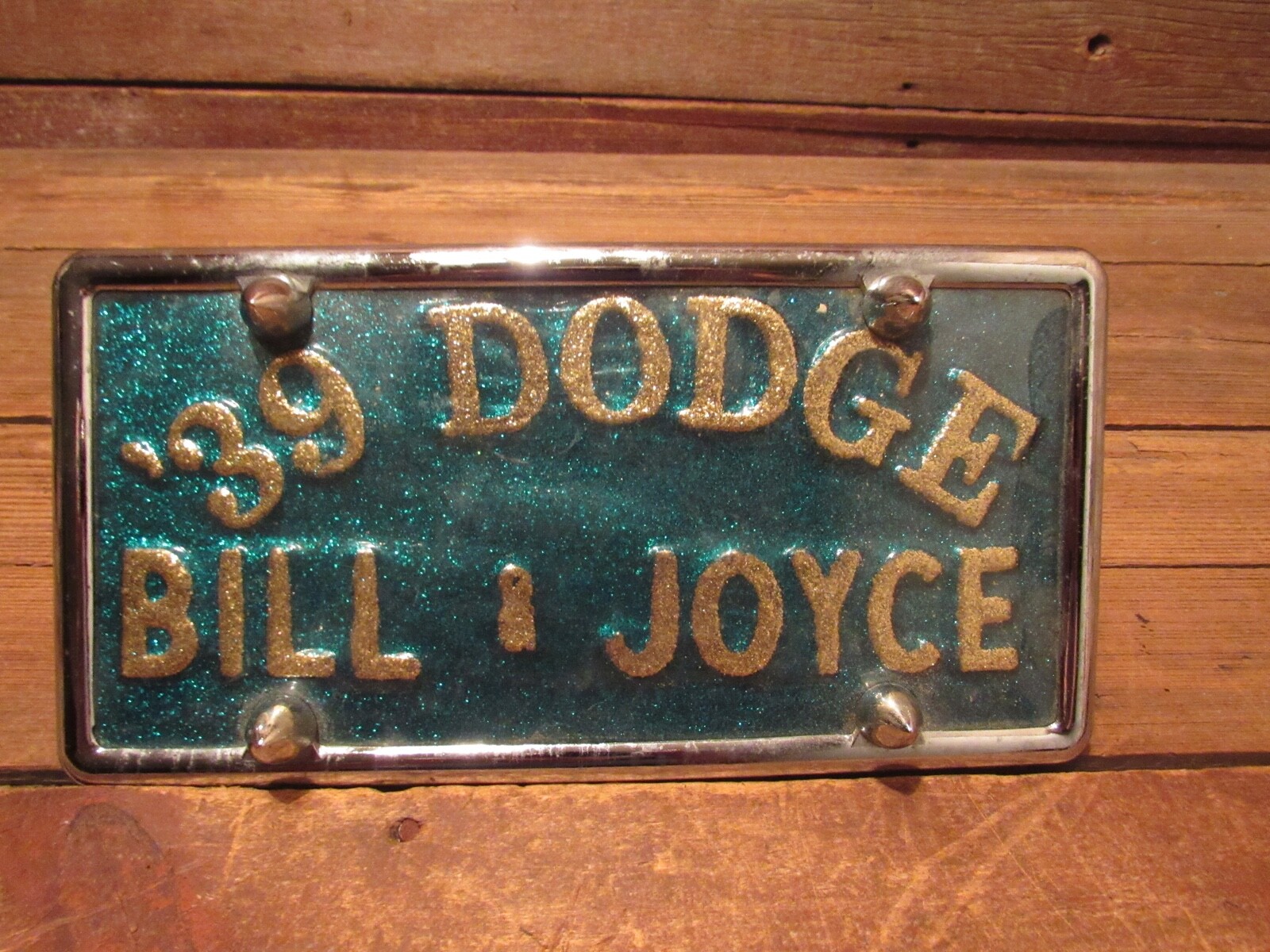 Vintage RARE 1939 DODGE Custom Hot Rod Rat License Plate Frame '39 BILL ...