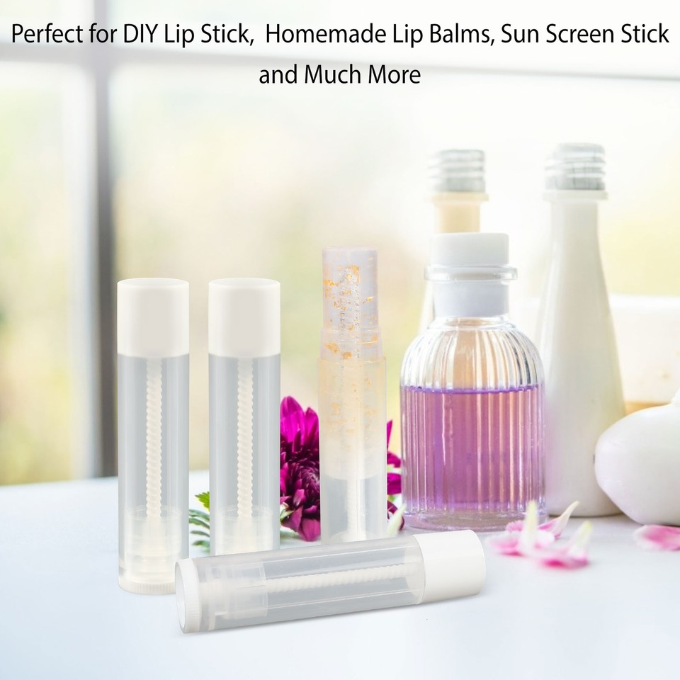 60 PACK Empty Lip Balm Tubes Bulk Twist-up Caps 3/16 Oz (5.5 ml ...