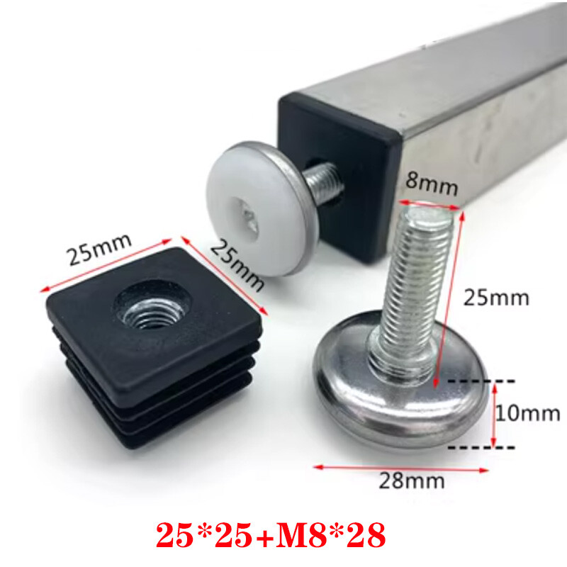 Adjustable Table Legs Furniture Levelling Feet/Square Tube Insert End ...