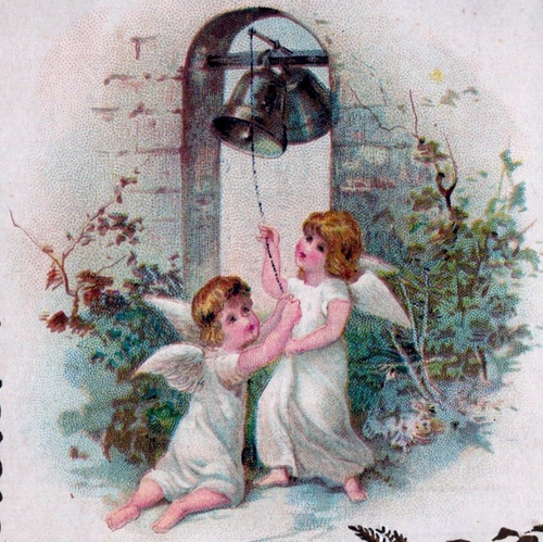 1900s Angels Ringing Bells Please Attend Sunday Church School Reminder ...