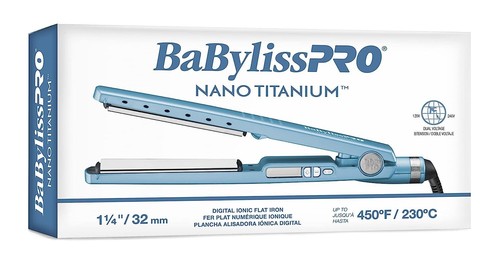 Babyliss Pro Nano Titanium | Digital Ionic Flat Iron | 1 1/4"/32mm 450F ...