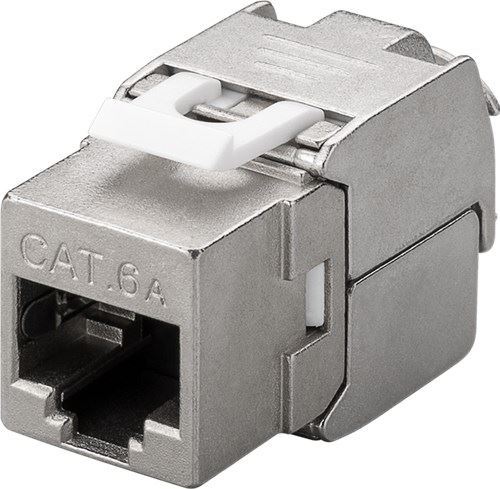 CAT 6A Keystone RJ45 female STP 500MHz slim-line silver LSA connectors ...