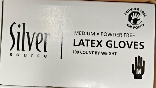 Silver Source Medium Powder Free Latex Gloves - 100 count per box | eBay