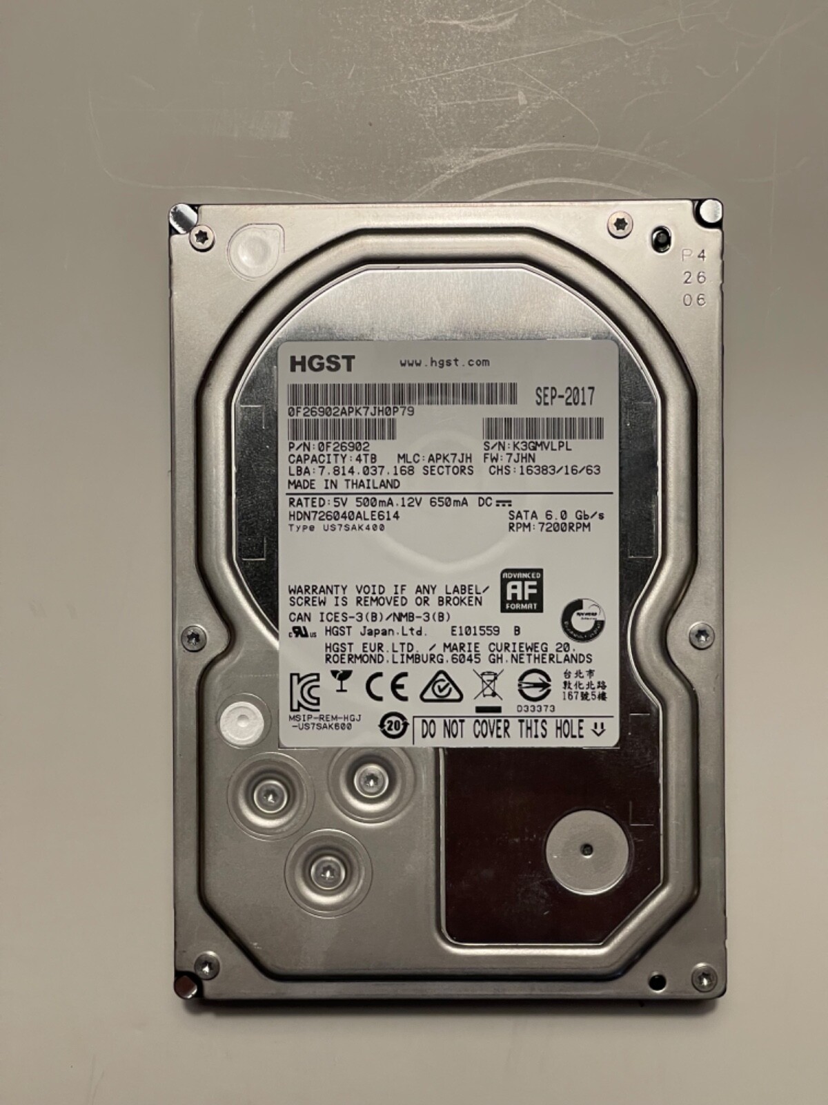 HGST 4TB 3.5" SATA III Internal HDD 7200 rpm 749656168077 | eBay