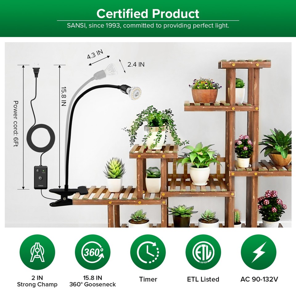 4 Heads LED Grow Light Plant Growing Lamp Light for Indoor Plants Full ...