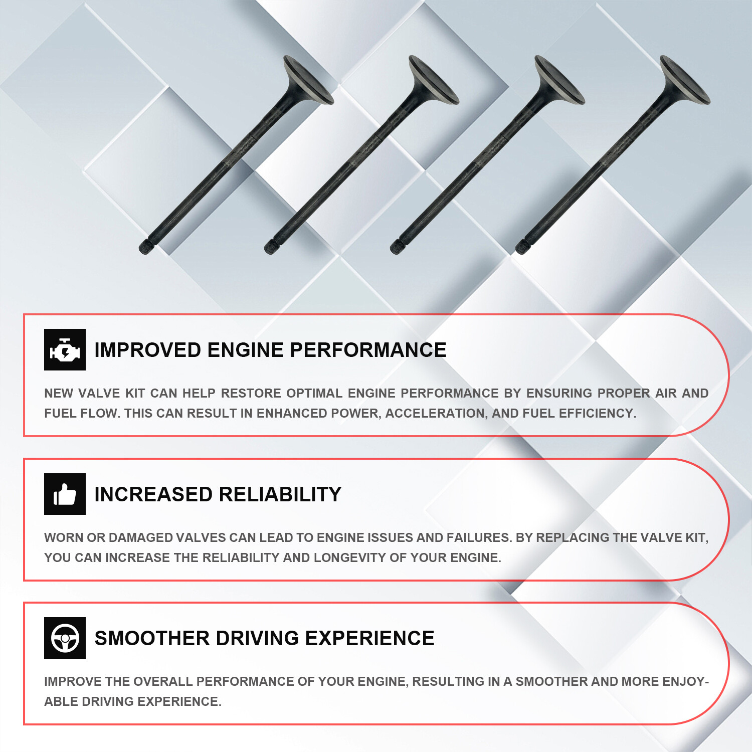 8* Engine Intake Valve+8*Exhaust Valve for 11-17 Hyundai Kia L4 1.8L 2 ...