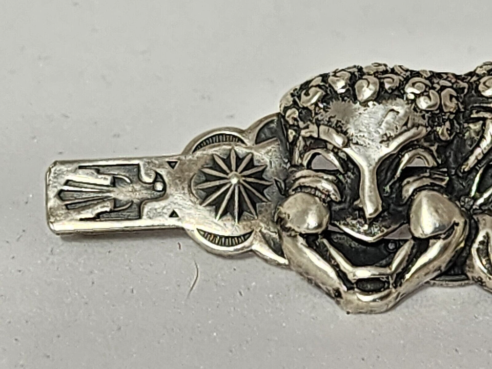 1.8in Antique VINTAGE COMEDY TRAGEDY THEATRE MASK Sterling Silver 925 ...