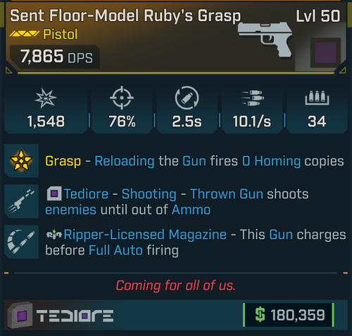 Borderlands 4 Ruby's Grasp Ripper Thrown Gun PC/XBOX/PS | eBay