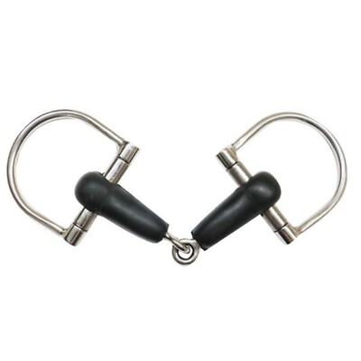 D-RING BIT Stainless Steel with 4" Rubber Mouth Piece PONY Size Snaffle ...