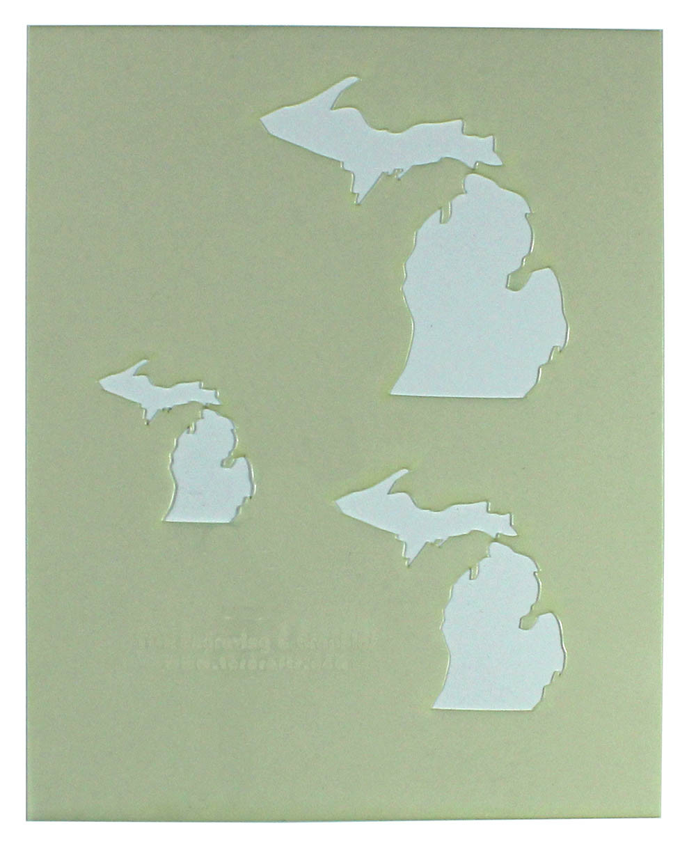 State of Michigan Stencil 8" x 10" - 2", 3", 4"--14 mil Mylar Painting ...