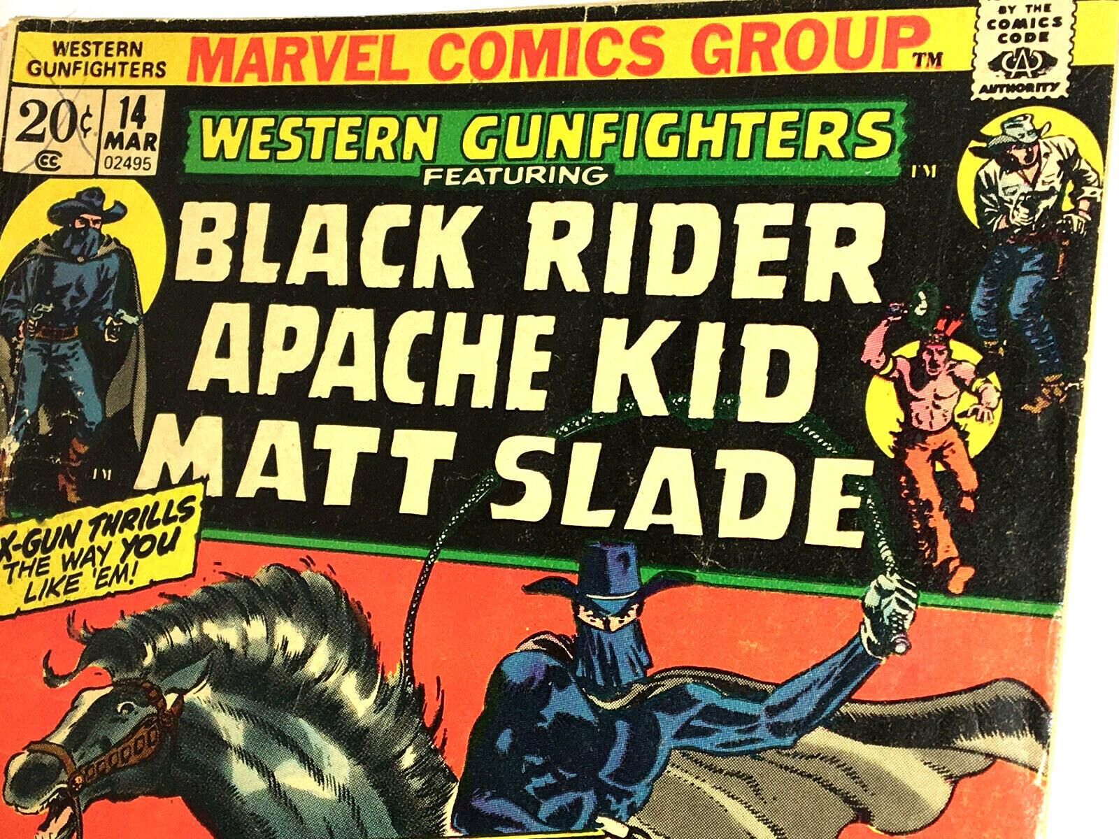 MARVEL Comic Book WESTERN GUNFIGHTERS Black Rider APACHE KID Matt 1973 ...