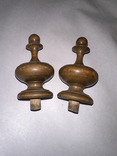 Pair Of Antique Carved Wooden Clock Finials | eBay