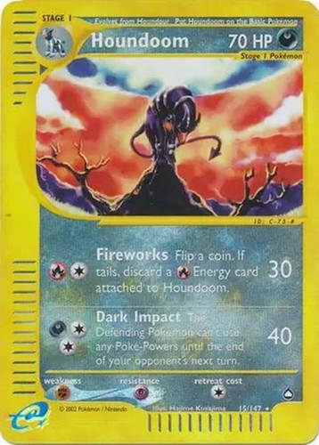 Houndoom - 15/147 - Pokemon Aquapolis Reverse Holo Rare Card MP | eBay