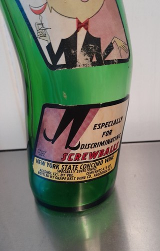 Rare 1960s 1970s Screwball Bottle New York State Concord Wine | eBay