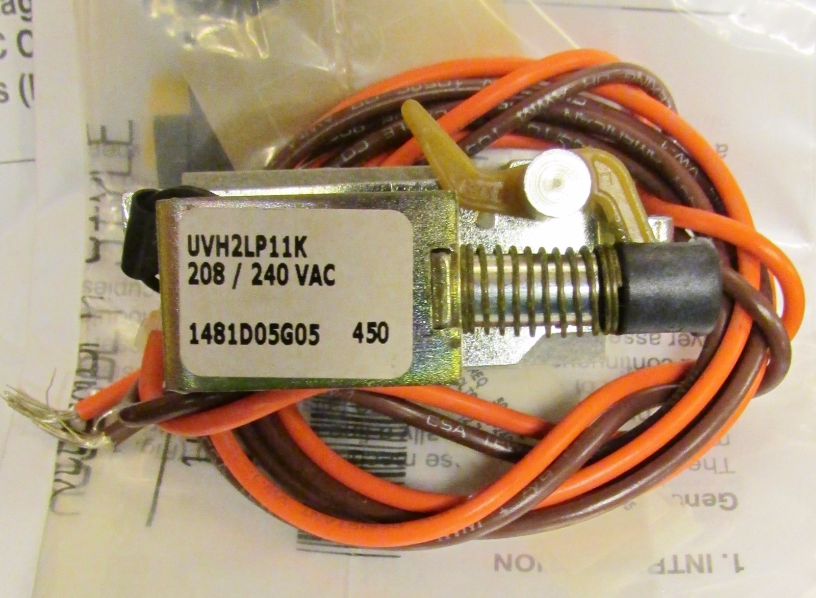 EATON CUTLER HAMMER UVH2LP11K K Breaker Undervoltage Release UVR ...