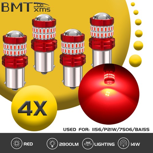 4X 1156 7506 Red LED Brake Stop Tail Light Bulb Canbus For BMW X1 X3 ...