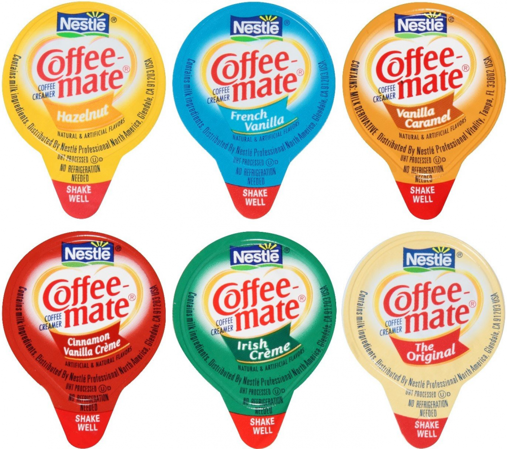 180 PC Coffee Mate Liquid Creamer Variety Pack 6 Flavor Sugar Packets 0 ...