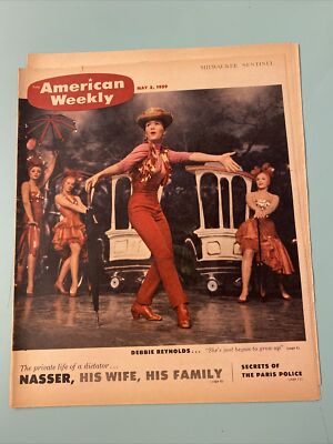 1959 May 3 1959 AMERICAN WEEKLY MAGAZINE Debbie Reynolds Gamal Abdel ...