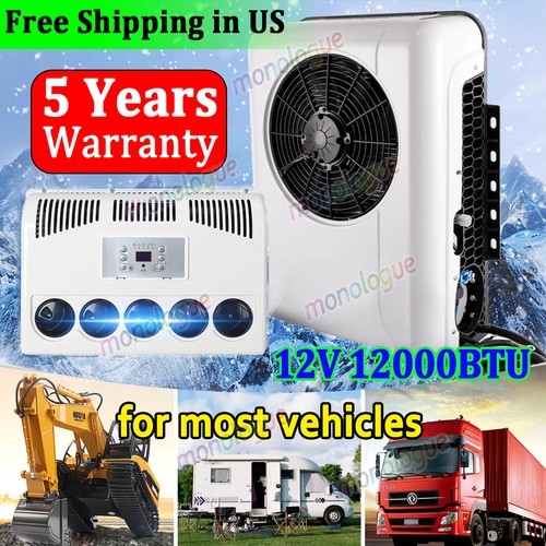 12V 11000 BTU Vehicle A/C Kit Split Air Conditioner Fit Cab Truck Bus ...