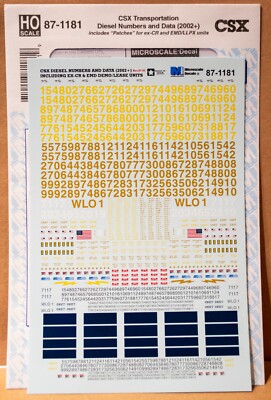 Microscale Decal HO #87-1181 CSX Transportation - CSX -- Diesel Numbers ...