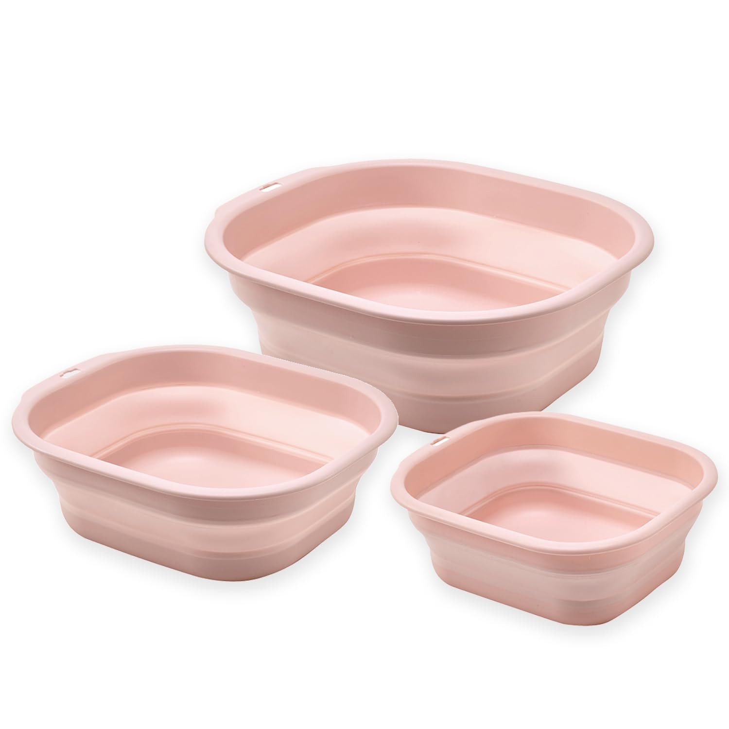 Collapsible Wash Basin Set of 3, Foldable Large Medium Small Wash ...
