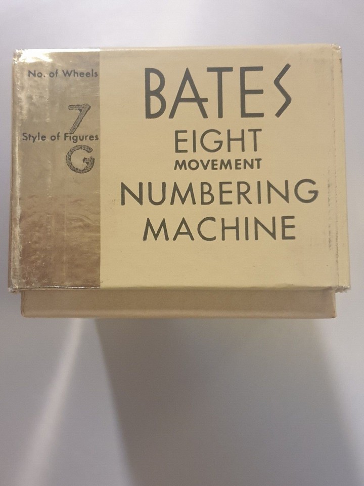 Vintage Bates Numbering Machine Model 7G 8 Movement | eBay