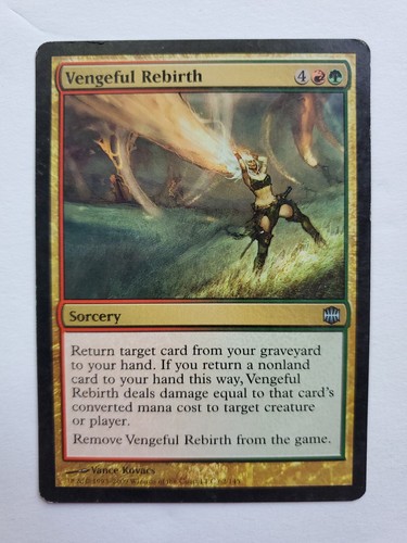 MTG Magic The Gathering Card Vengeful Rebirth Sorcery Green Red Alara ...