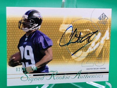 Chester Taylor 2002 SP Authentic Autograph 276/1150 191 Rookie Auto RC ...