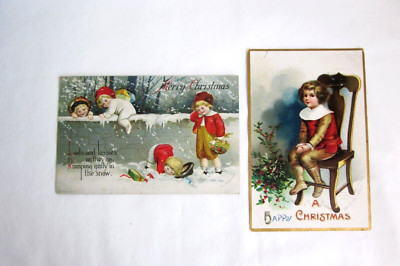 2 Antique Signed Ellen Clapsaddle Christmas Postcards 1910 & 1916 ...